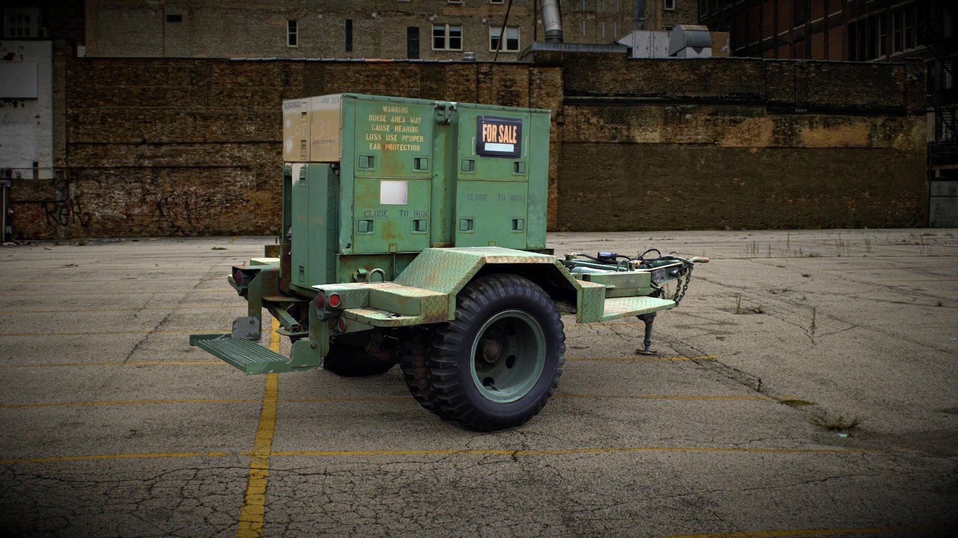 Retired Military Generator Trailer - Buy Royalty Free 3D model by ...