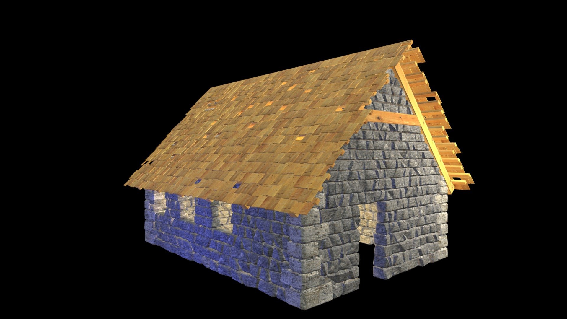 Simple Stone House - Download Free 3D model by Sereib [f89457a] - Sketchfab