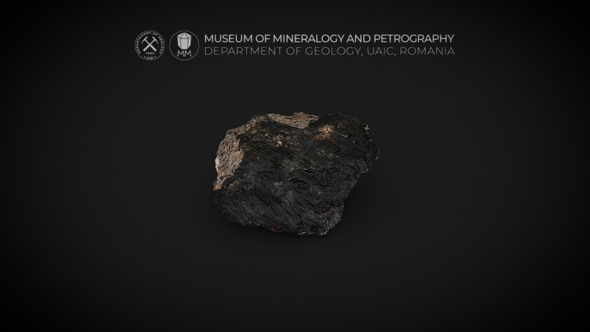 Black Riebeckite crystals on Granite matrix - 3D model by Museum of ...