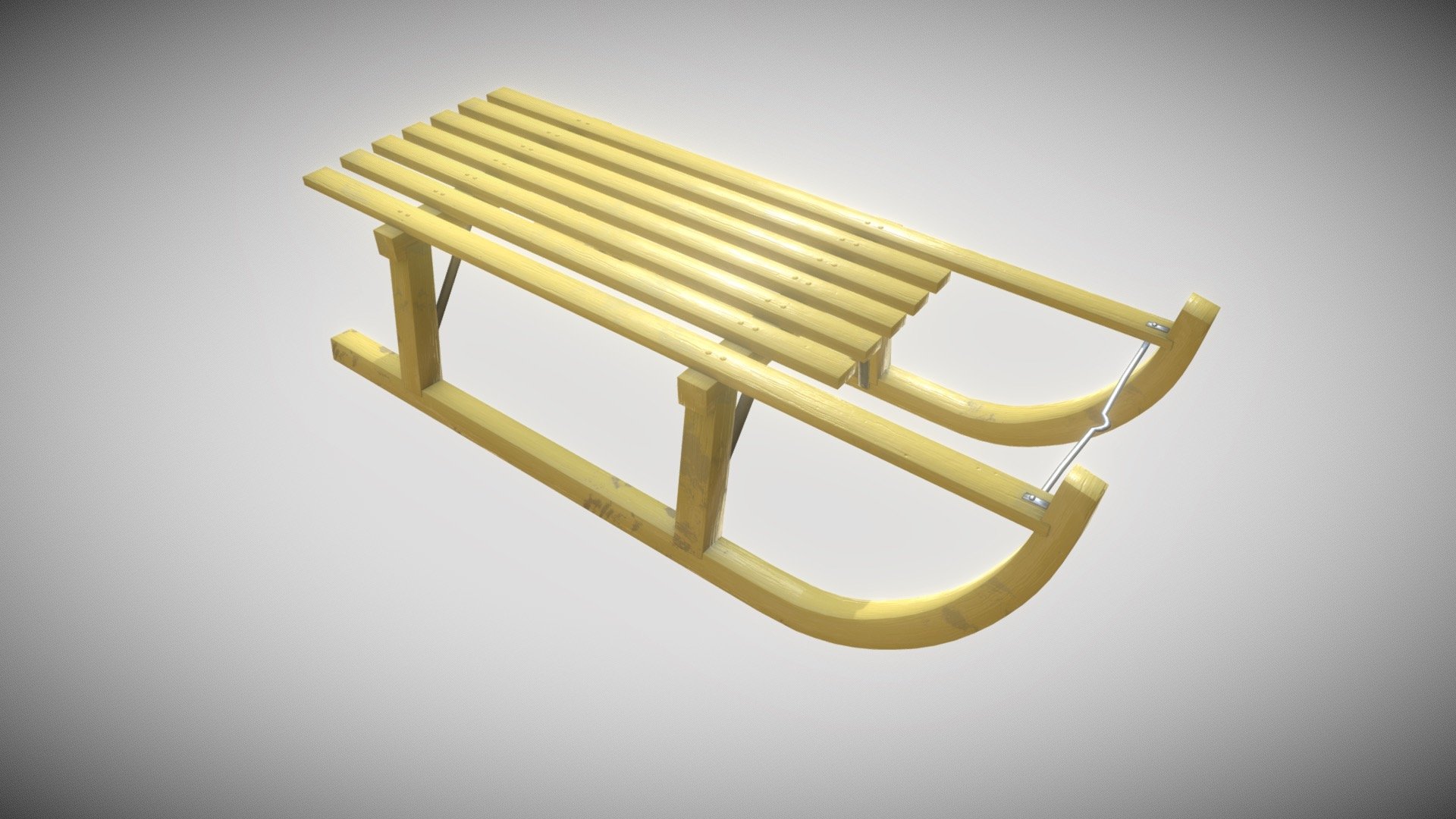 Yellow Wooden Sled Low Poly - Buy Royalty Free 3D model by FunFant ...