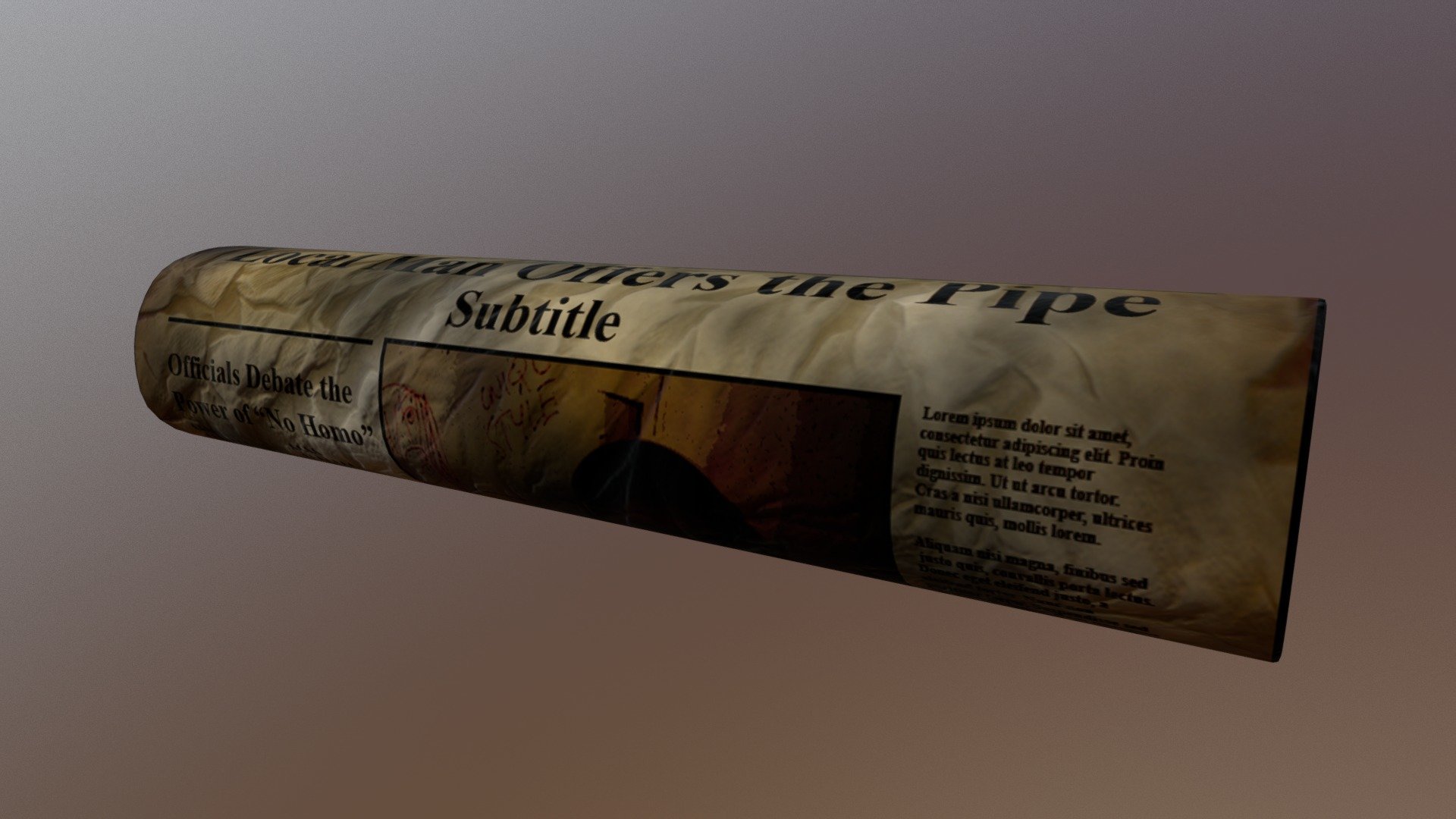 Newspaper Rolled - 3D model by Delwyn (@dappiah) [f8a198b] - Sketchfab