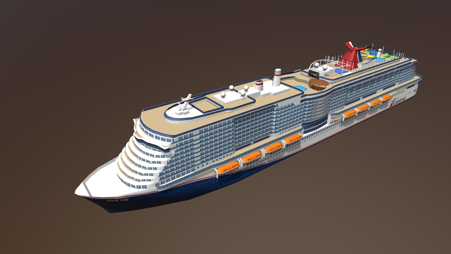 Carnival Mardi Gras cruise ship - 3D model by Sarma (@mpotran) [f8a4c32 ...