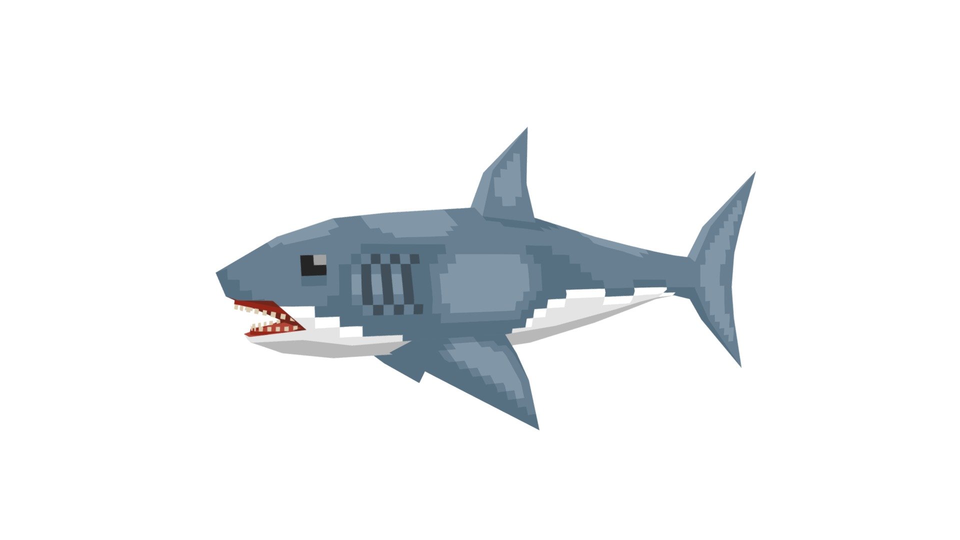 Pixel-art Shark - 3D model by Daniel Darko (@danieldarko) [f8a4eed ...