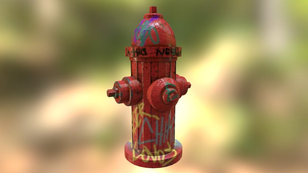 fire hydrant with graffiti - 3D model by jessy408 [f8aeb46] - Sketchfab