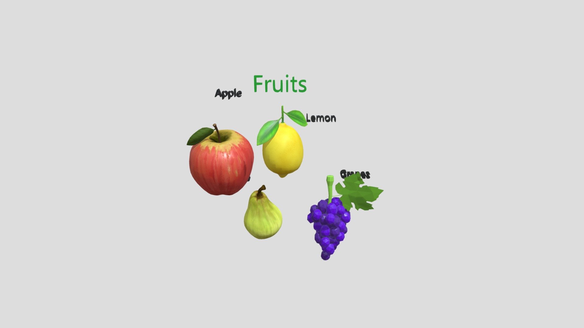 FRUITS AND COLORS - 3D model by Fernanda Torres (@reachelshinayt ...
