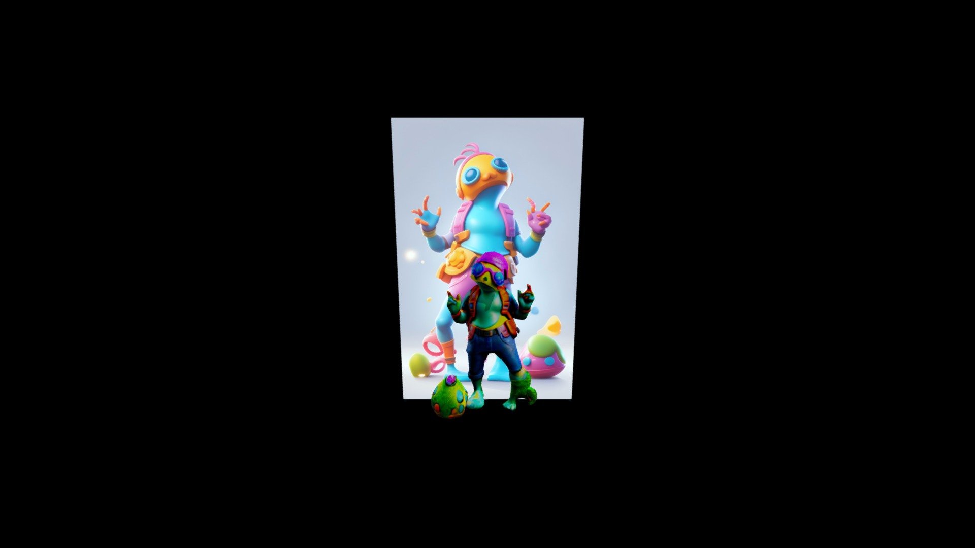 a cartoon character with a colorful outfit and a - Download Free 3D ...