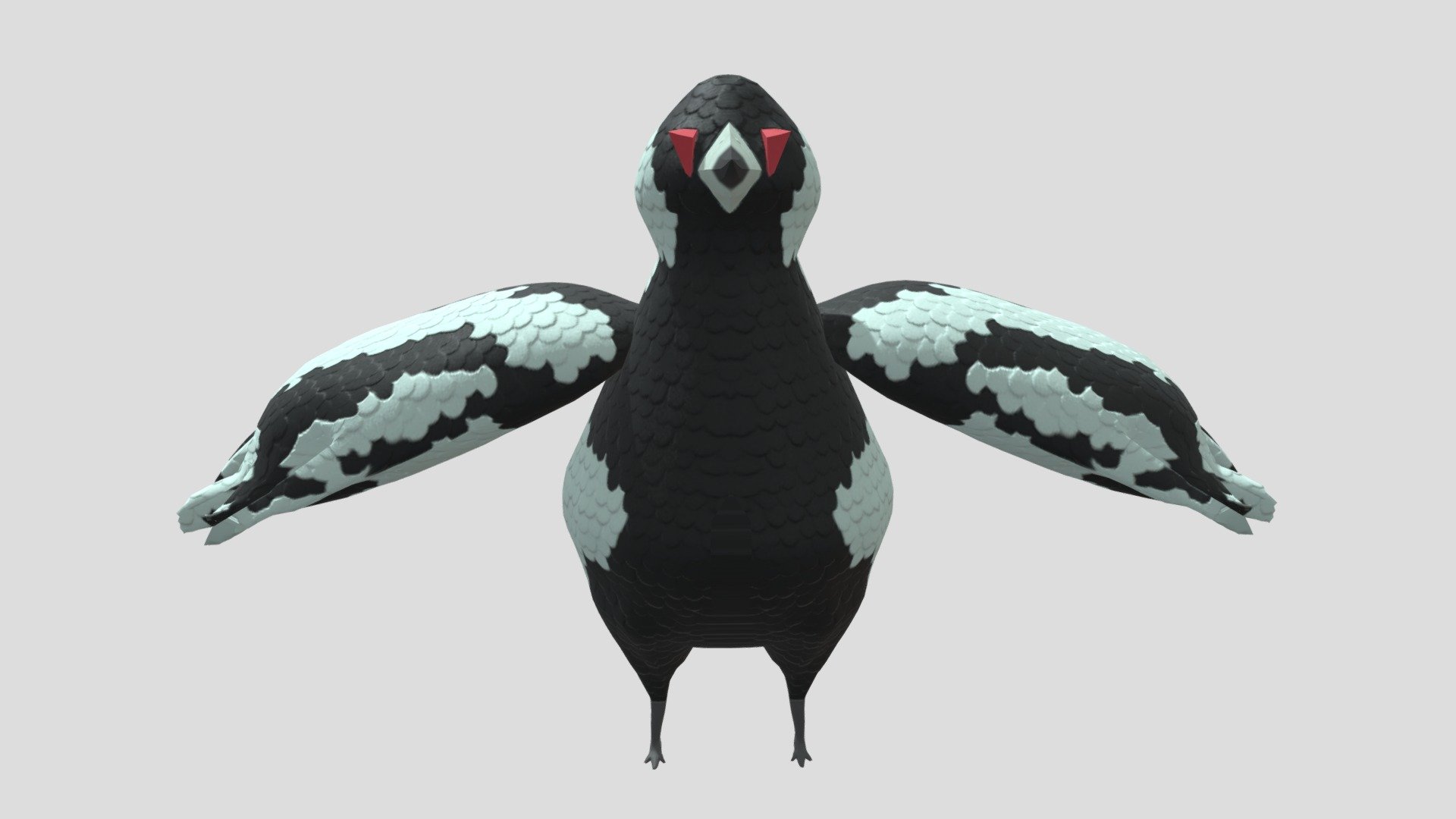 Magpie Character - 3D model by TJ (@pntherart) [f8b9d78] - Sketchfab