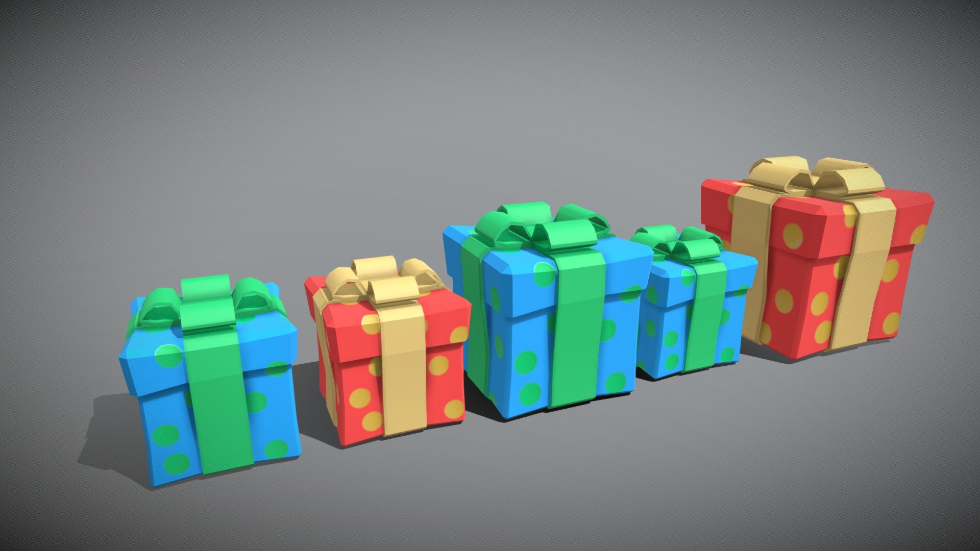 Christmas presents Low poly - Buy Royalty Free 3D model by AlexSW ...