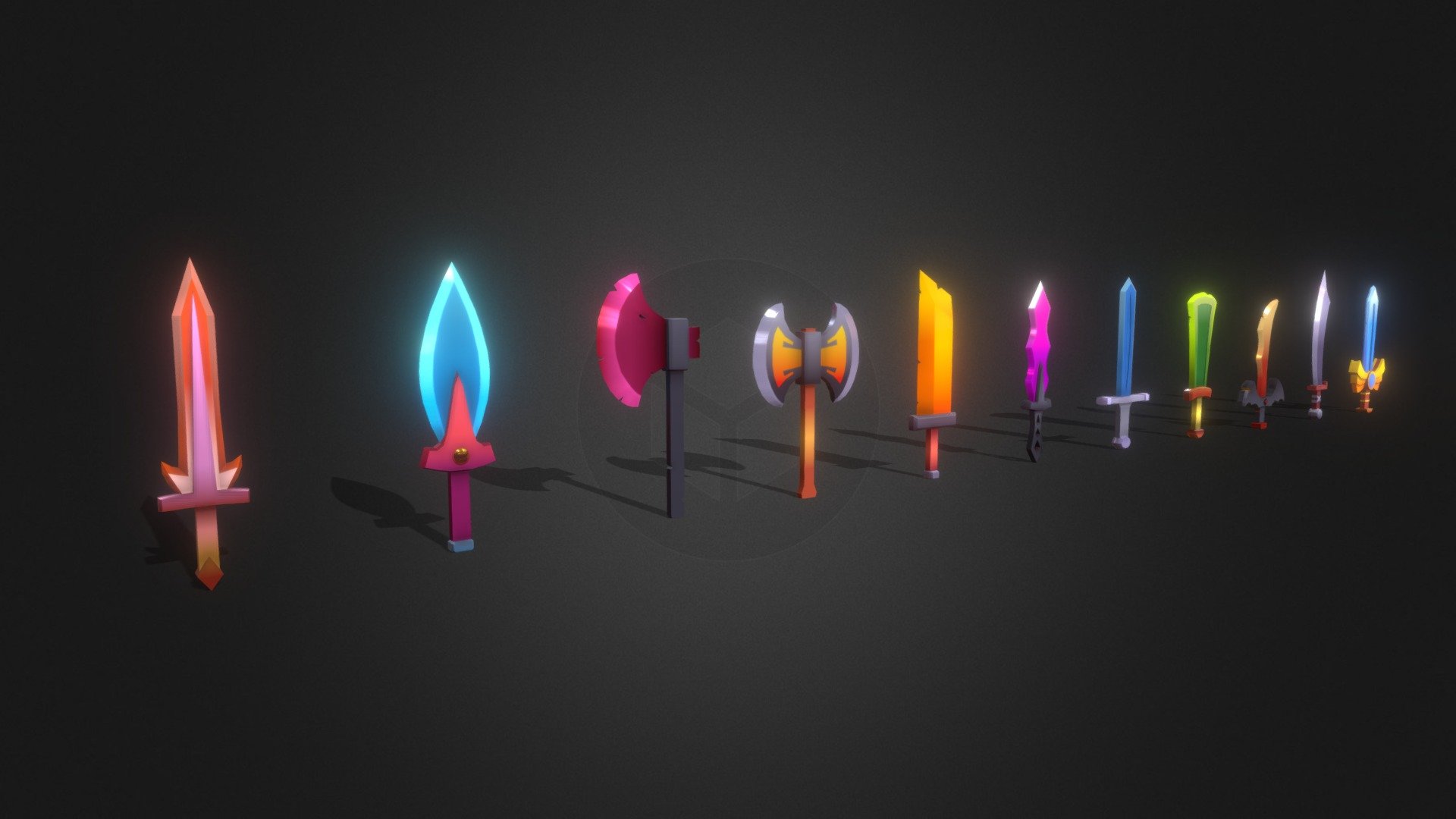 Low-Poly Swords - Free Pack - Download Free 3D model by Alissonc_design ...