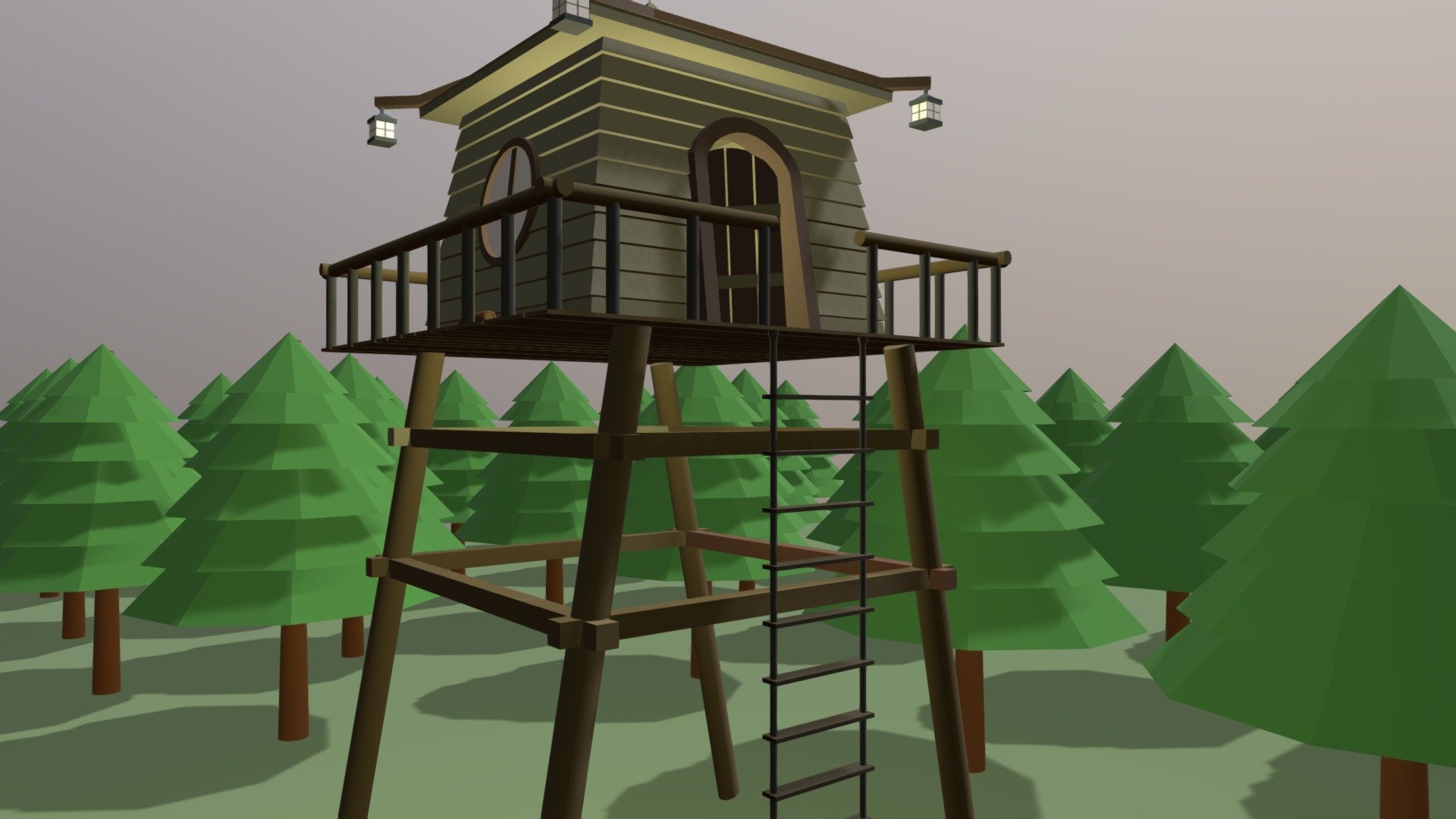 low poly Watchtower - Download Free 3D model by Cebrail Yıldız (@cermo ...