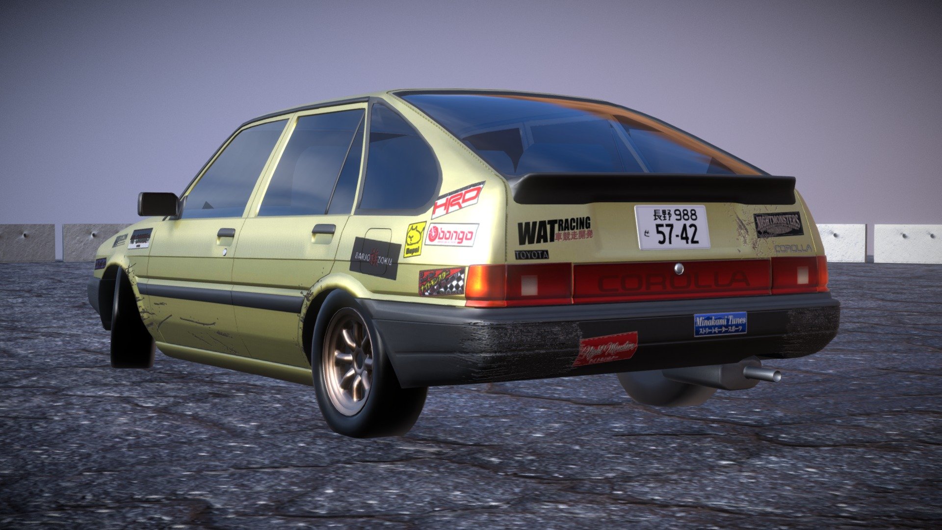 Toyota AE82 Liftback Tuned - 3D model by MGR '99 (@MGR99) [f8ed7de ...