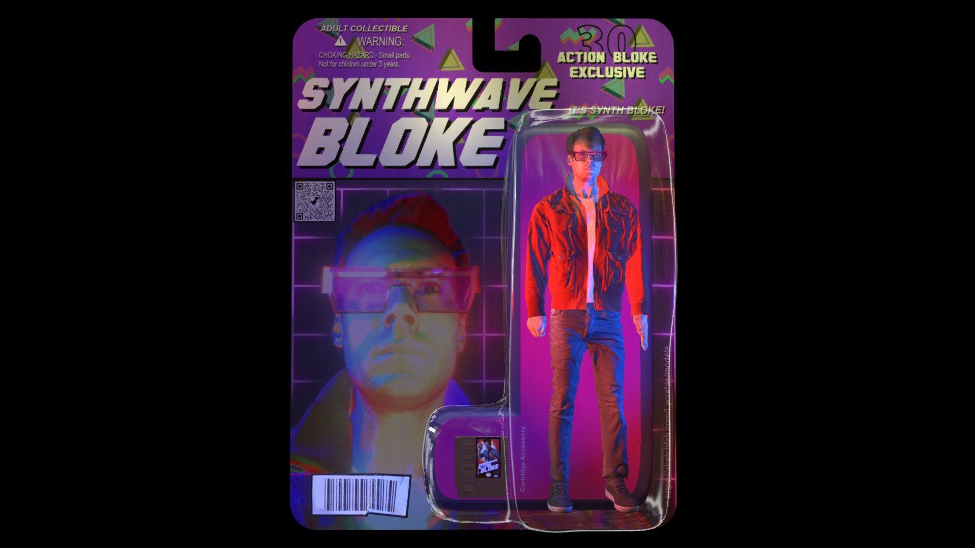 Synthwave Bloke Action Figure - Buy Royalty Free 3D model by Lycortas ...