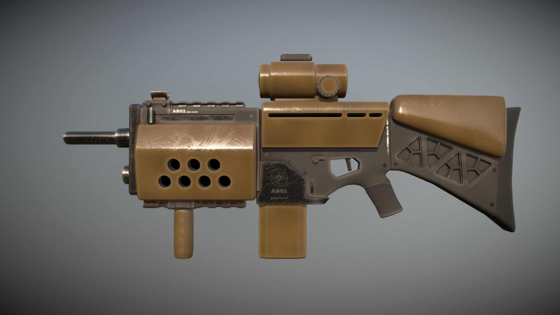 Game Ready Sci-Fi Assault Rifle - 3D model by Joshua Börner ...