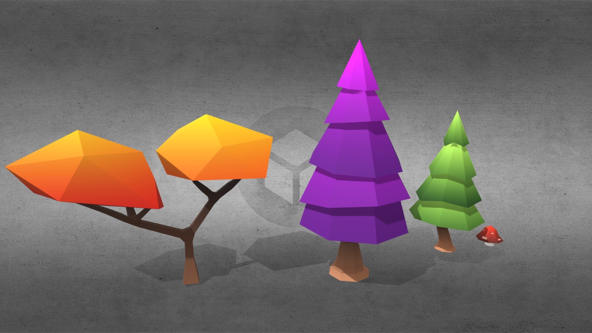 Trees low poly models - 3D model by And Oli (@milhoverdecomunista ...