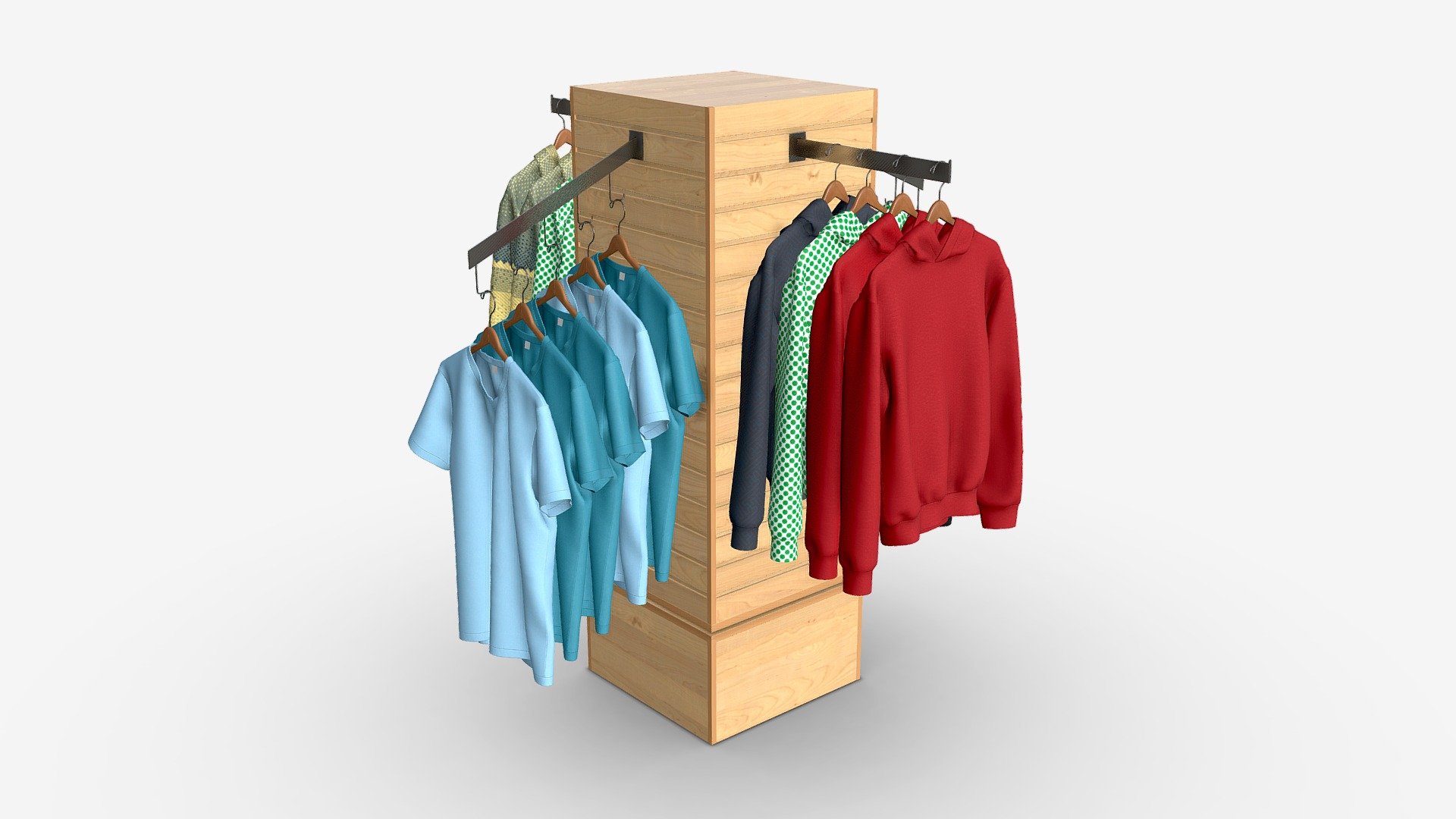 Clothing Rotating Slatwall Cube Merchandiser - Buy Royalty Free 3D ...