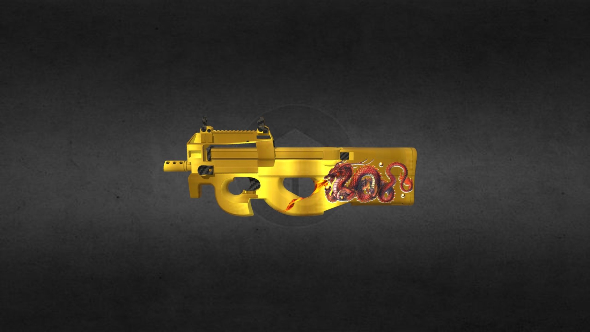 P90 Gold Dragon - 3D model by francoelcaudillo [f8f5d63] - Sketchfab