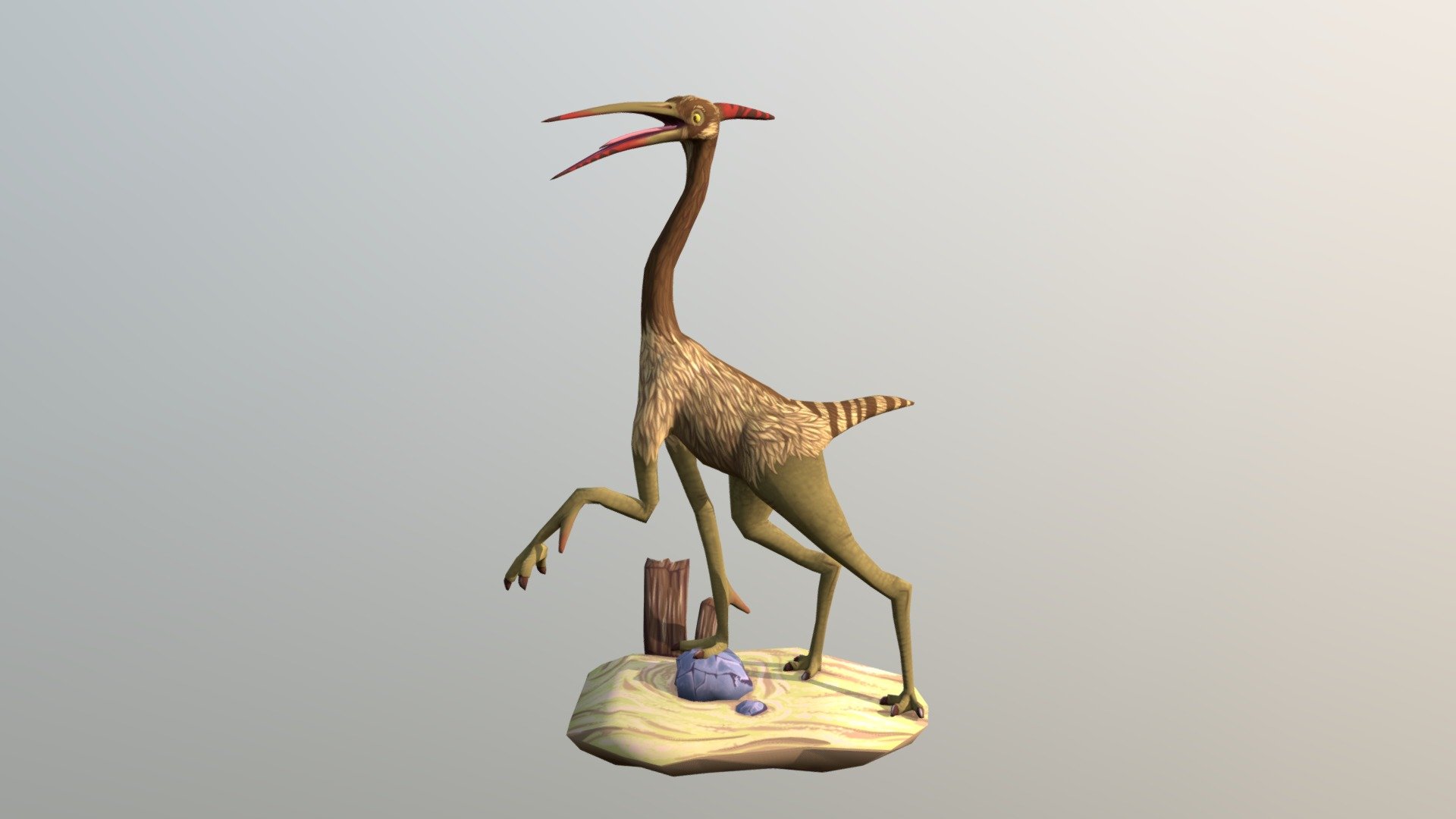 Low-poly leggy pterosaur creature - 3D model by reneevianen [f8f673b ...