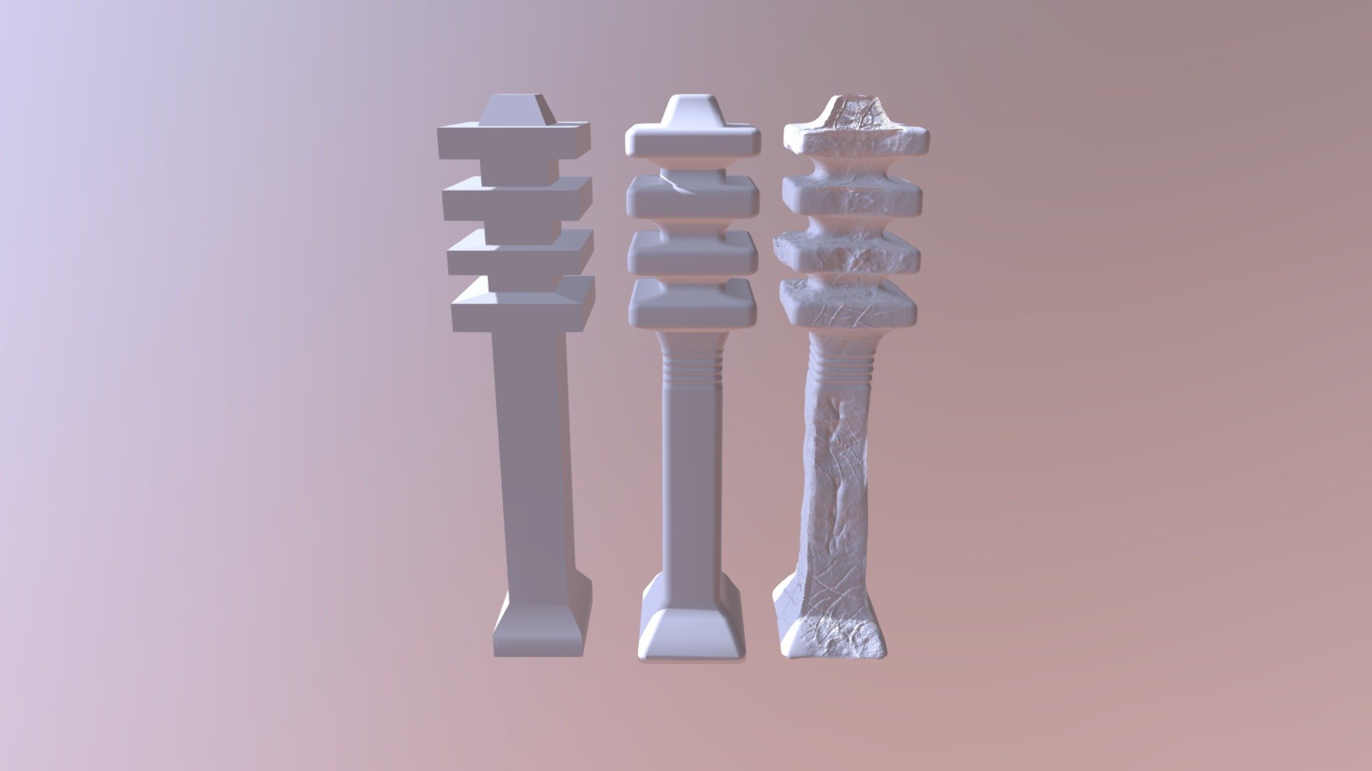Three levels of a pillar - 3D model by Screameh [f8f6996] - Sketchfab