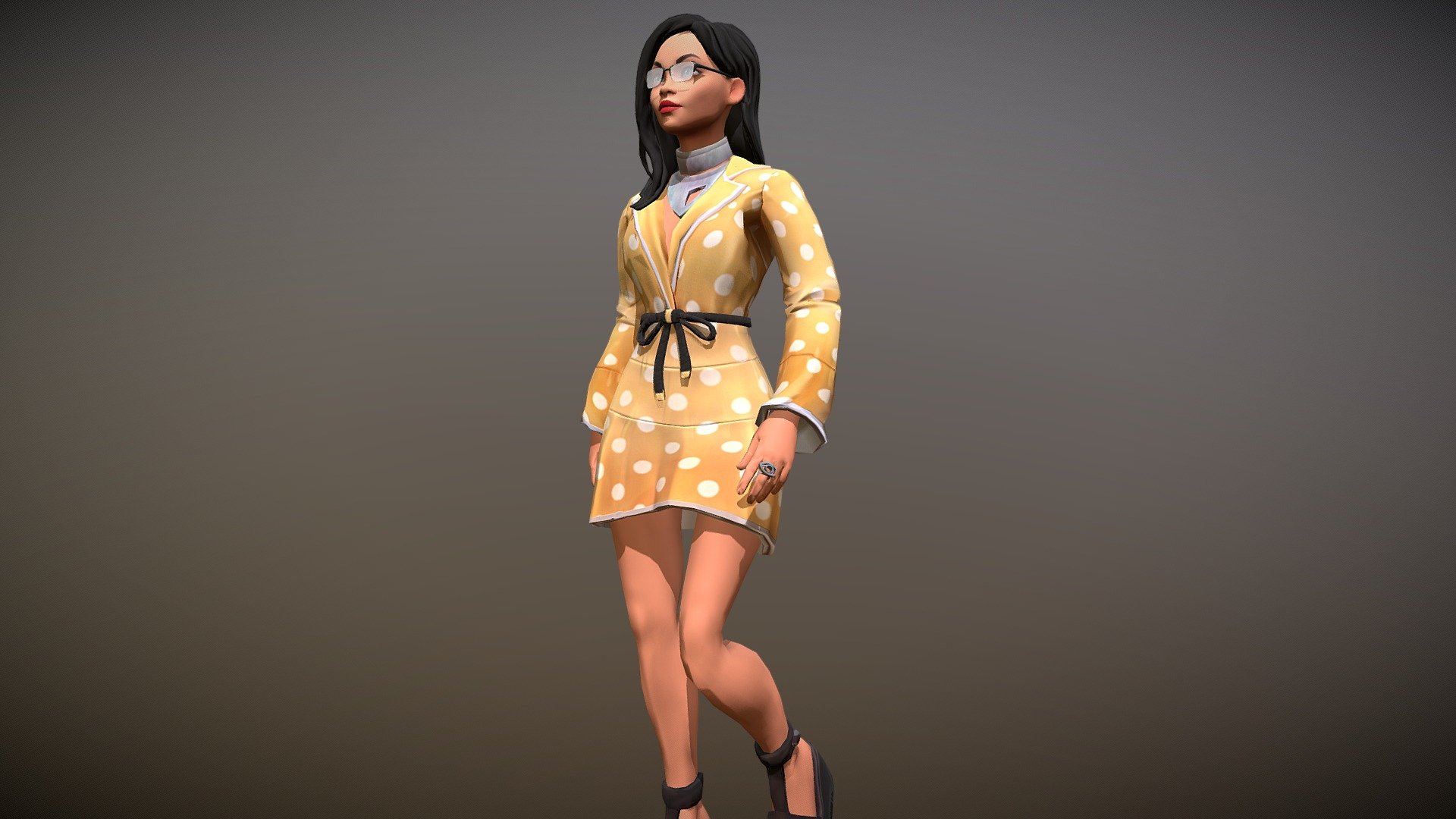 Girl In Yellow - Animated - Download Free 3D model by tonyflanagan ...