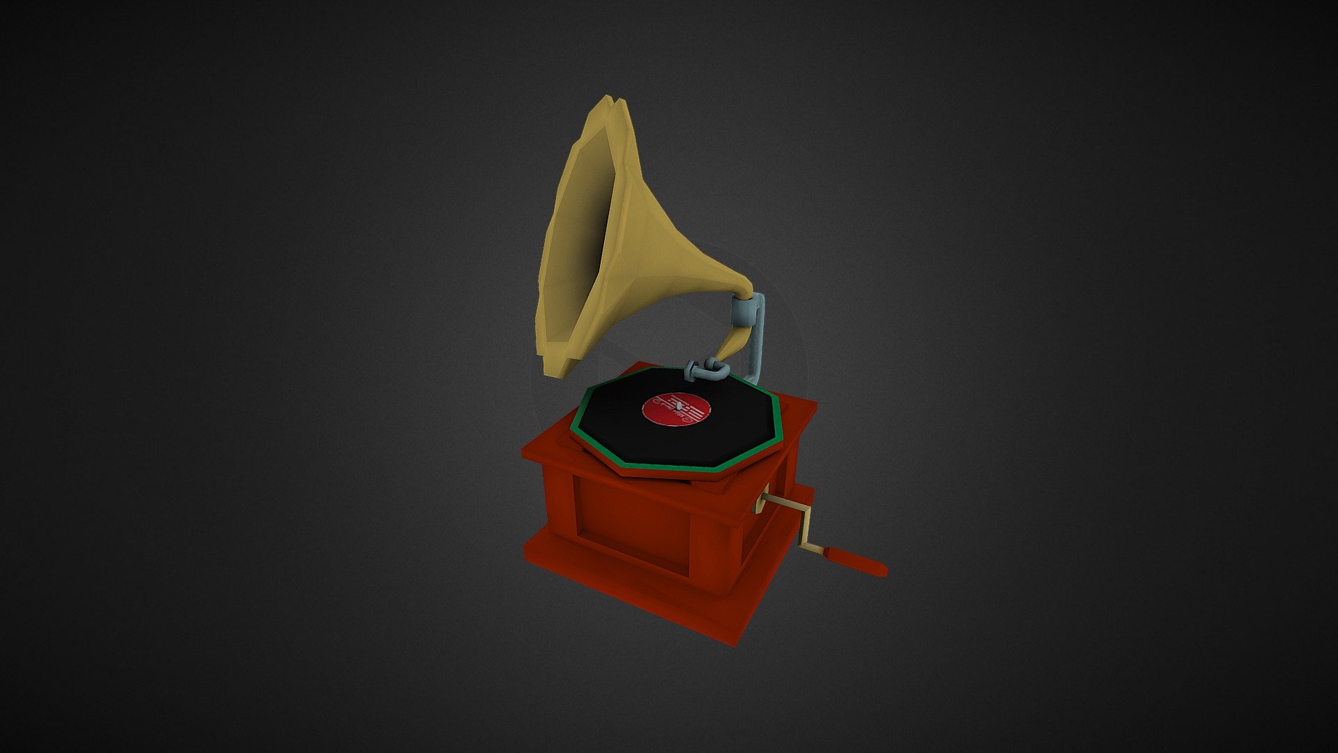 Low Poly Gramophone - 3D model by madrabbit [f90db40] - Sketchfab