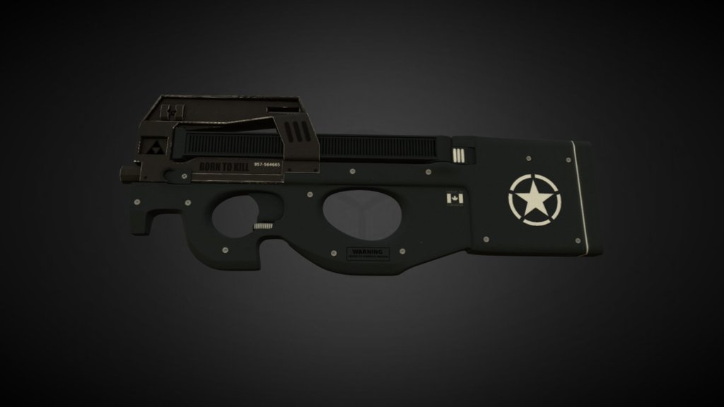 Gun P90 1.0 - 3D model by masterbleu [f9120f8] - Sketchfab