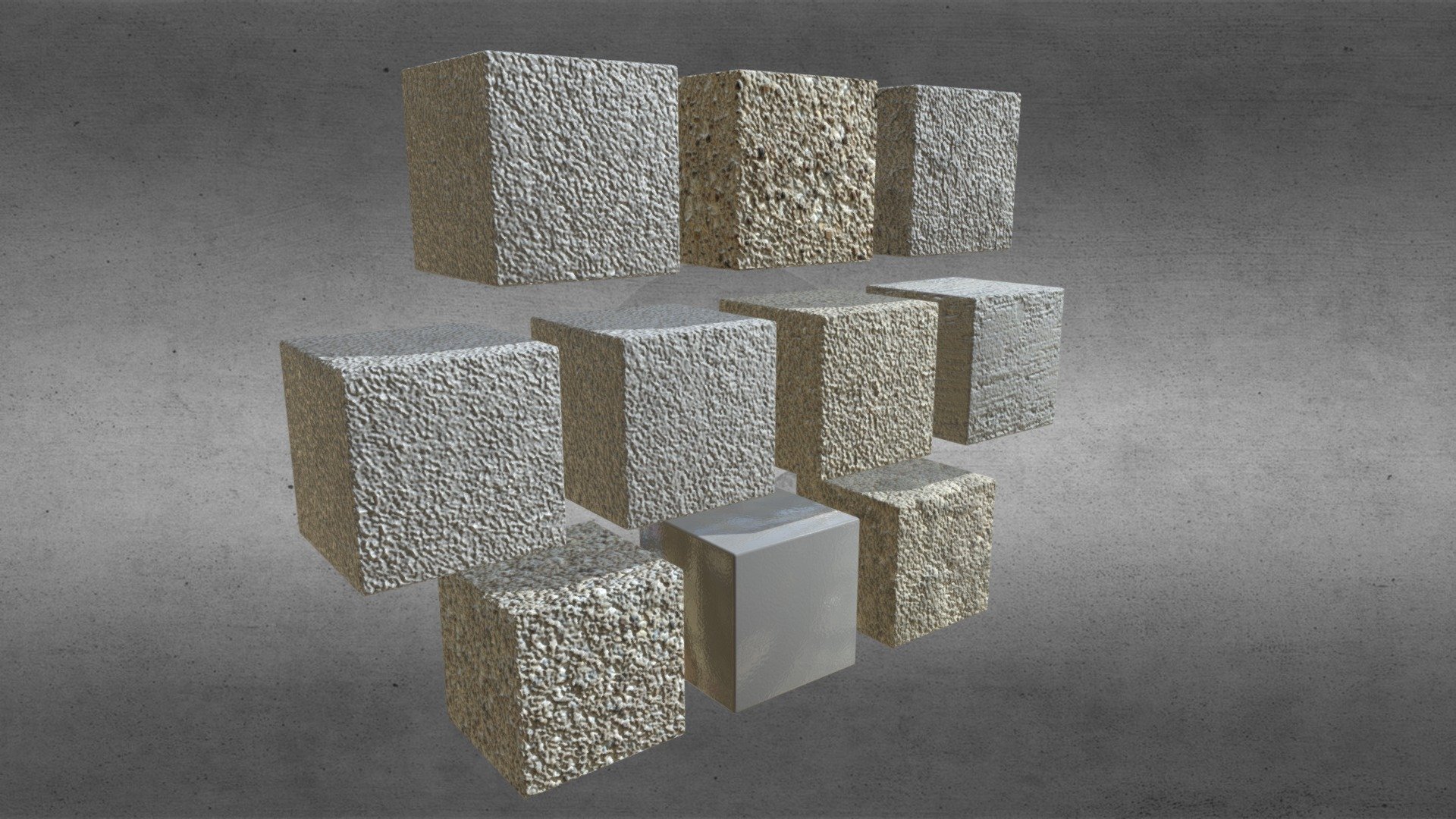 Concrete Cubes - 3D model by aaronsteward27aidallas [f9154c9] - Sketchfab