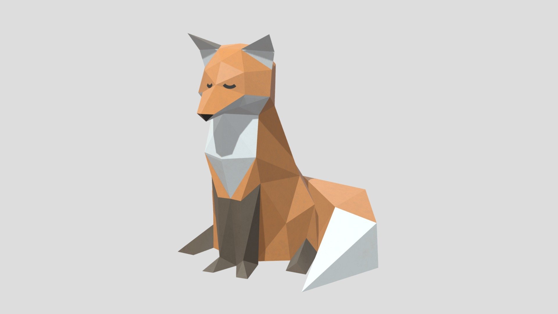 Fox polygonal papercraft decoration - 3D model by Raminiature (@hamed ...