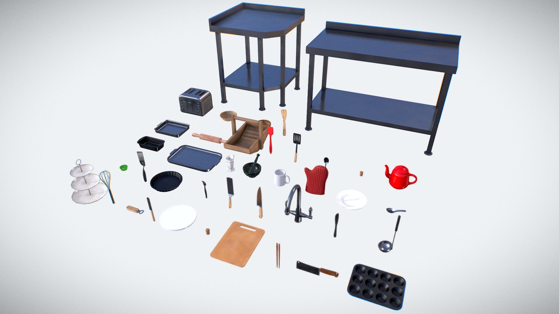 Kitchen Assets Pack - 41 Realistic Props - Buy Royalty Free 3D model by ...