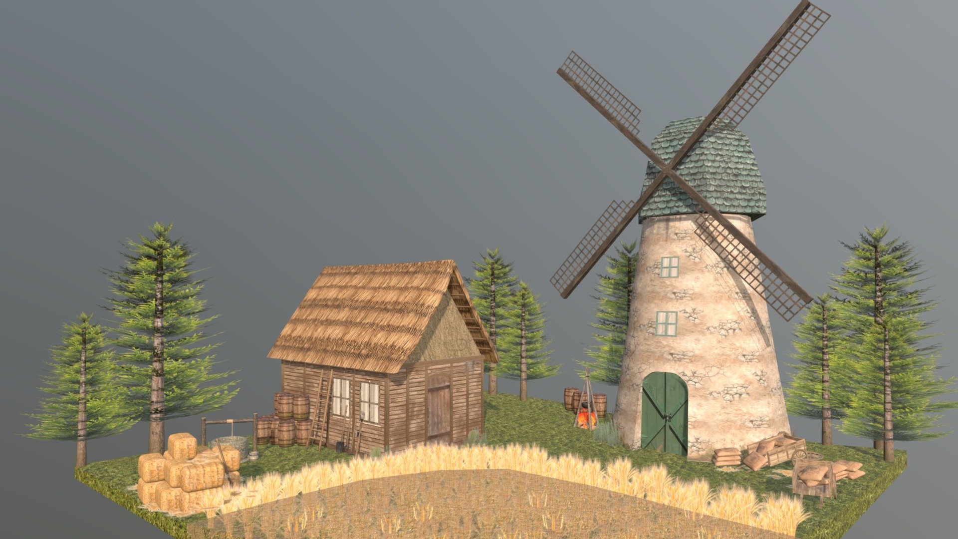 DAE Diorama Retake - Small Farm - 3D model by mila (@sehersevik ...