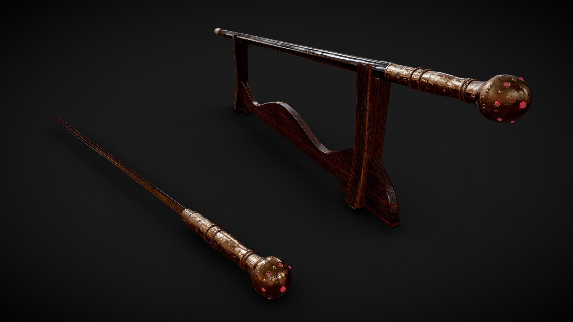 Weaponized Walking Stick - 3D model by russ_rp [f936ad9] - Sketchfab