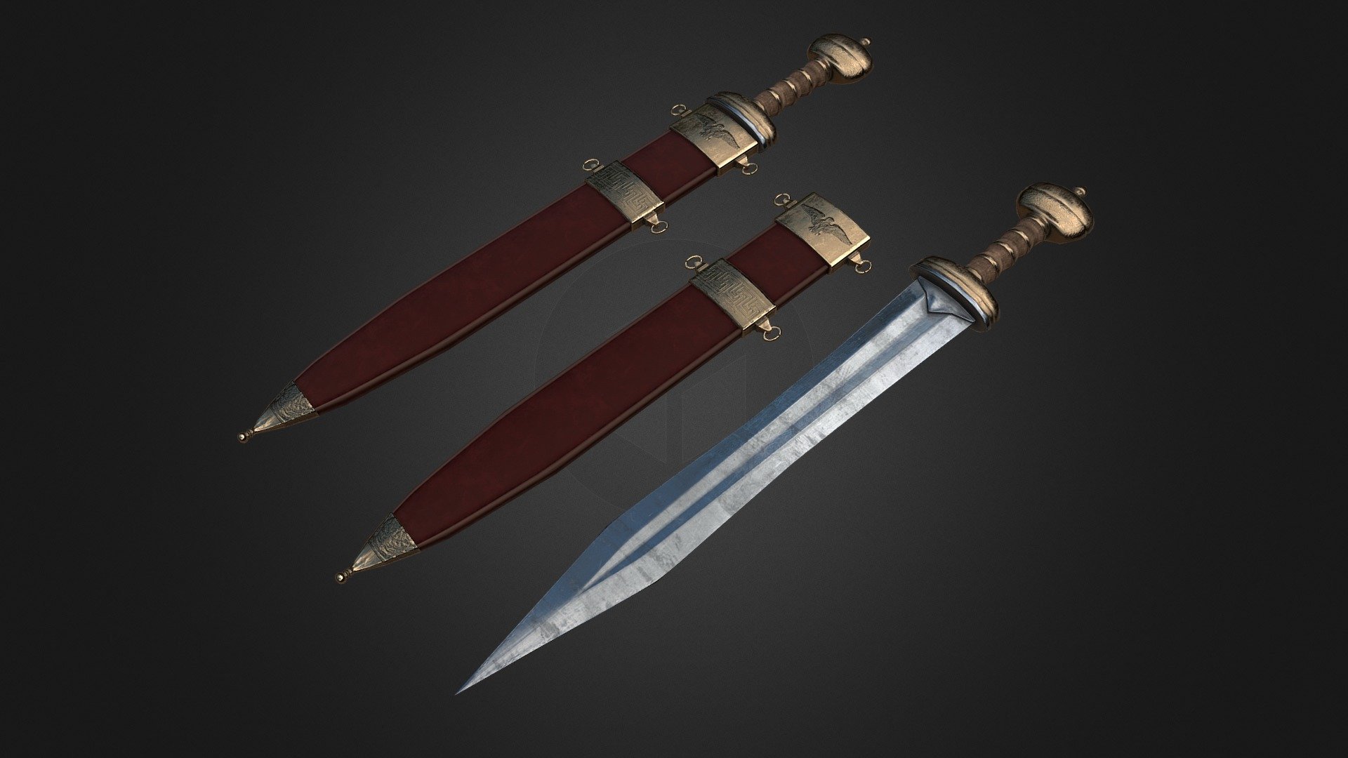 Roman Sword Scabbard - Lowpoly 2K version - 3D model by Casper (@cie ...