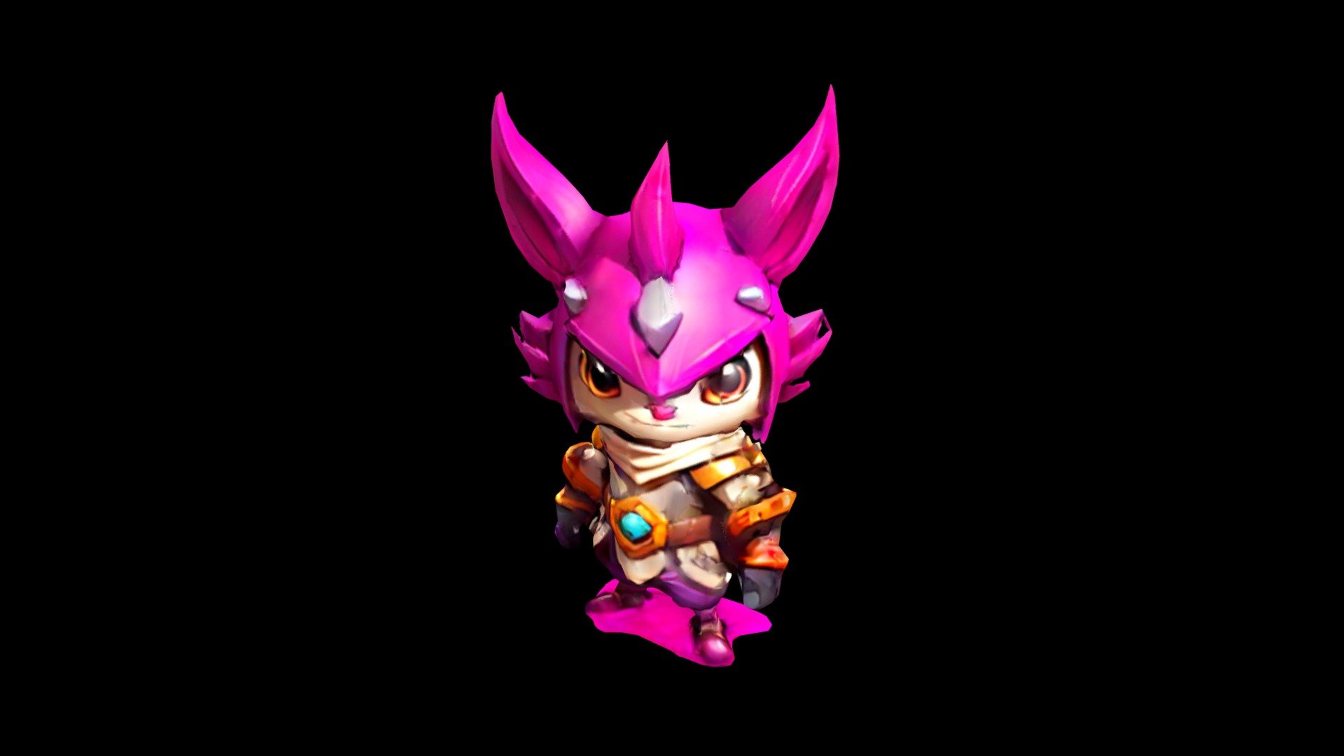 A cute, chibi-style bunny rabbit warrior with la - Download Free 3D ...