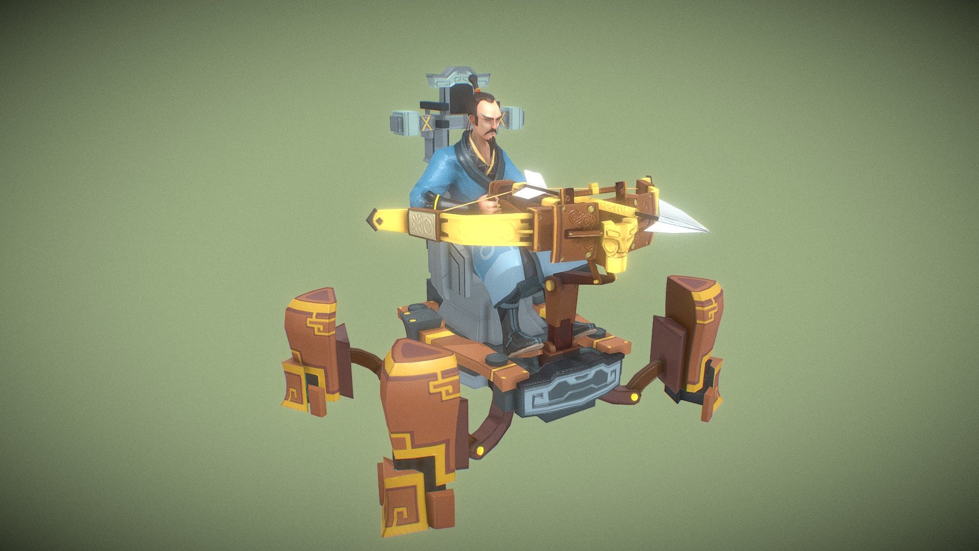 Man with catapult chaire - Buy Royalty Free 3D model by Luna ...