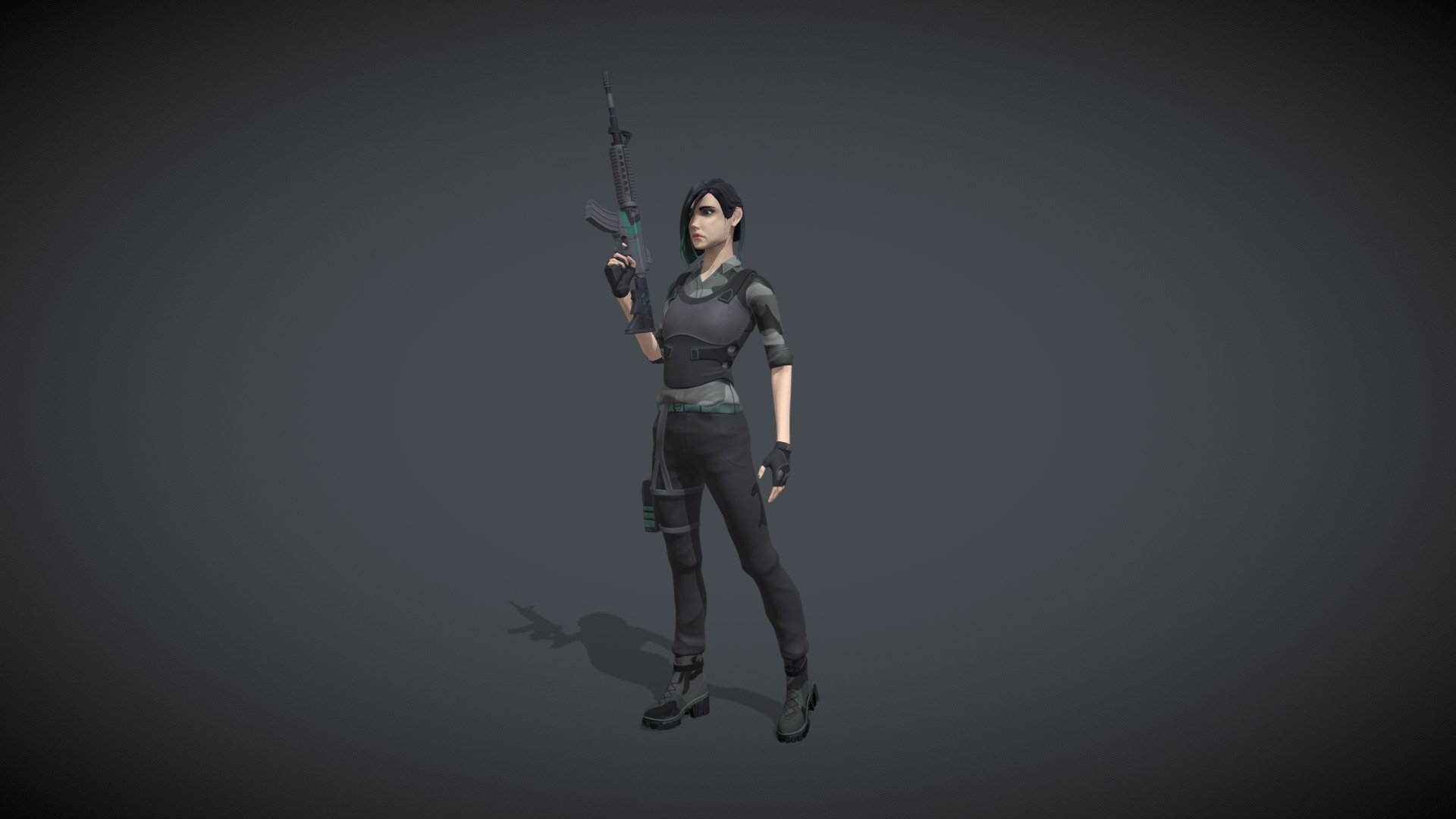 Stylized Female Soldier - 3D model by Red_Madness [f943036] - Sketchfab