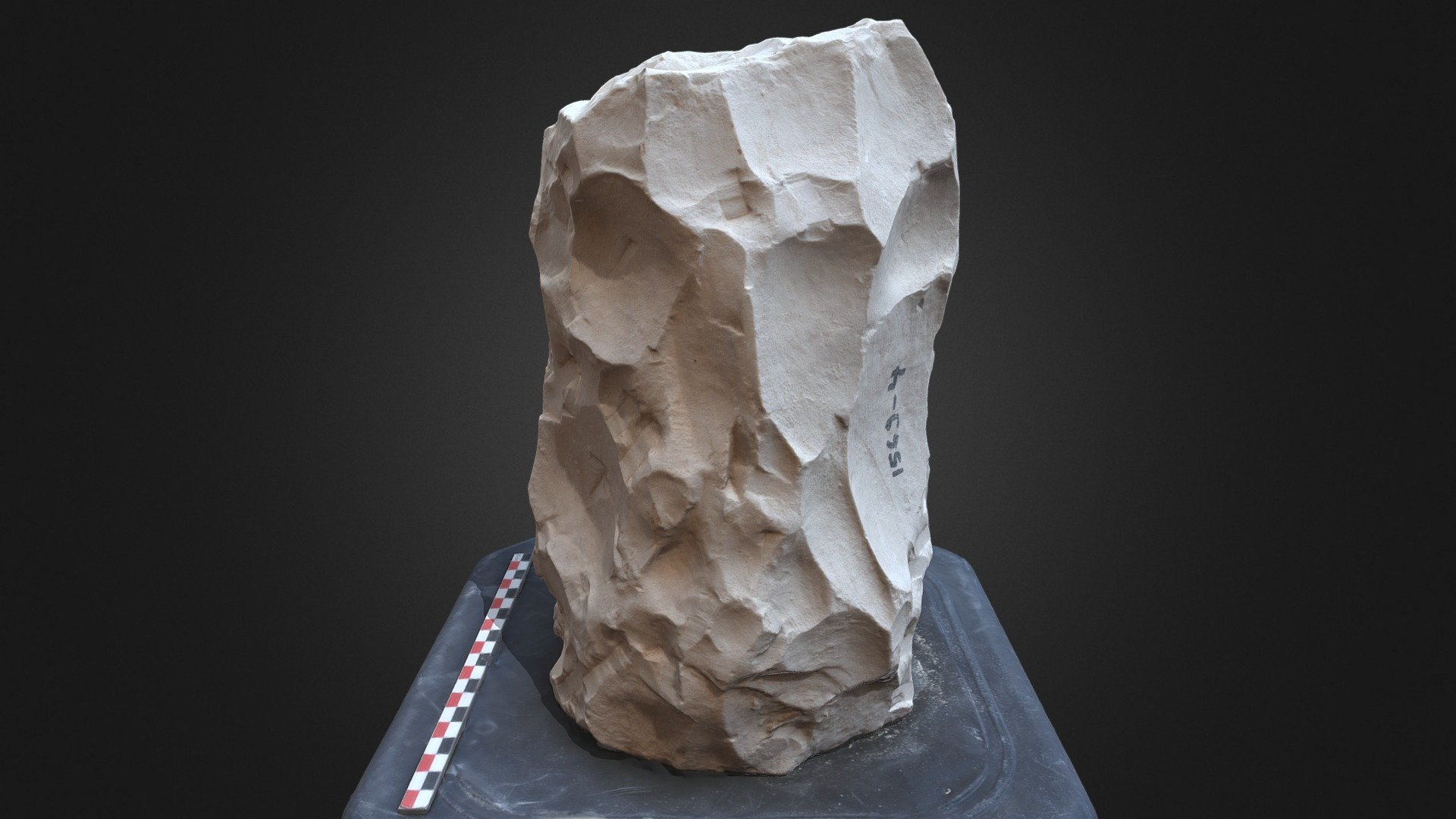 Unfinished Limestone Vase, AS-2023-1569-4 face 2 - 3D model by Institut ...