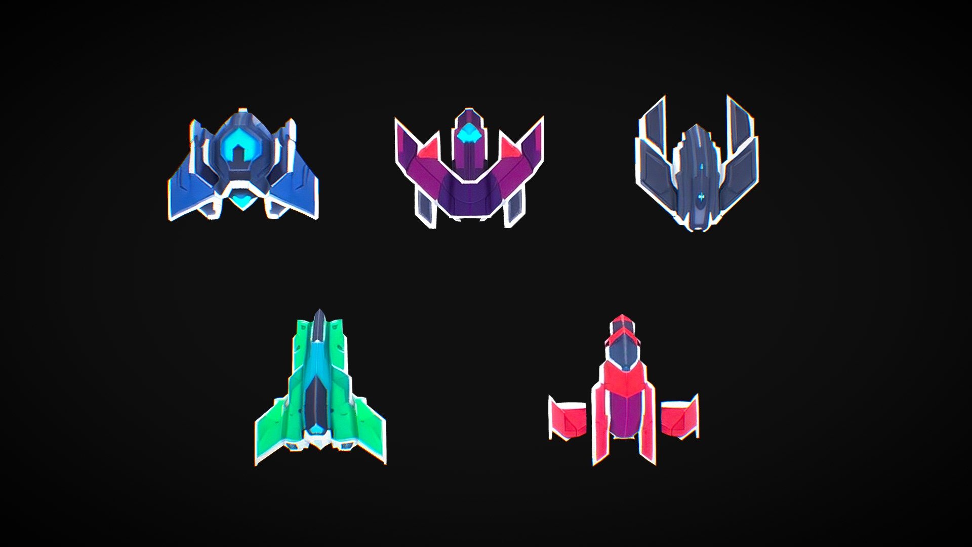 5 SpaceShips Set - Buy Royalty Free 3D model by jasoncroukamp [f95bdc3 ...