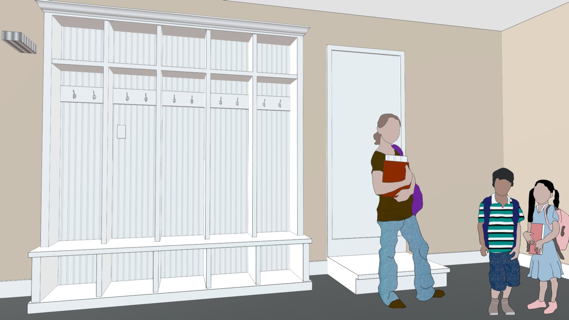 Entryway cubbies for kids - Download Free 3D model by Faith Teel ...