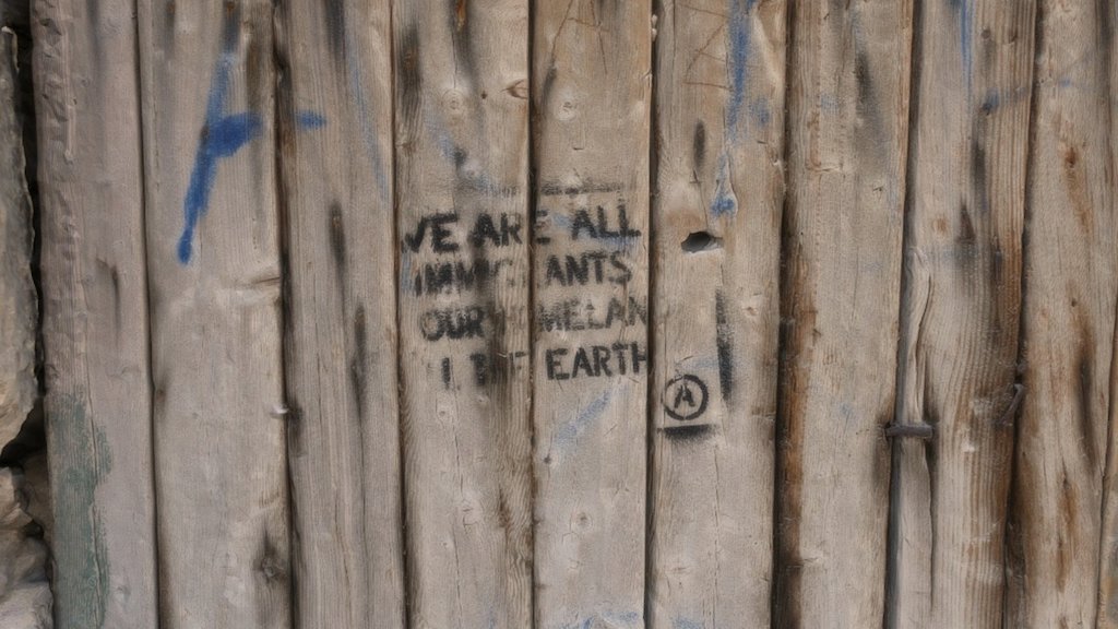 'We are all immigrants' Graffiti in Kos, Greece - 3D model by ...