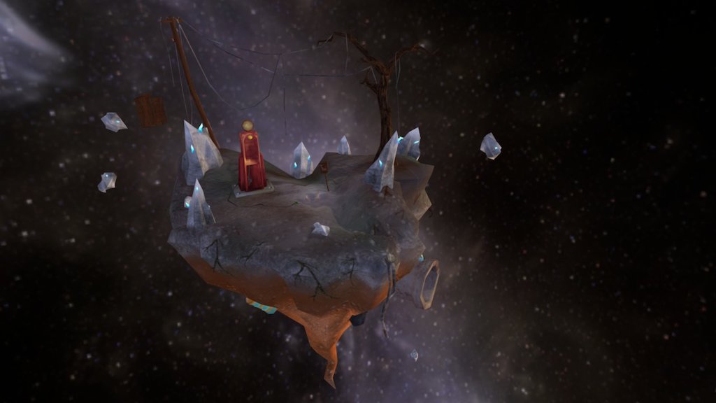 Diorama: Post Apocalyptic Flying Island In Space - 3D model by Bartosz ...