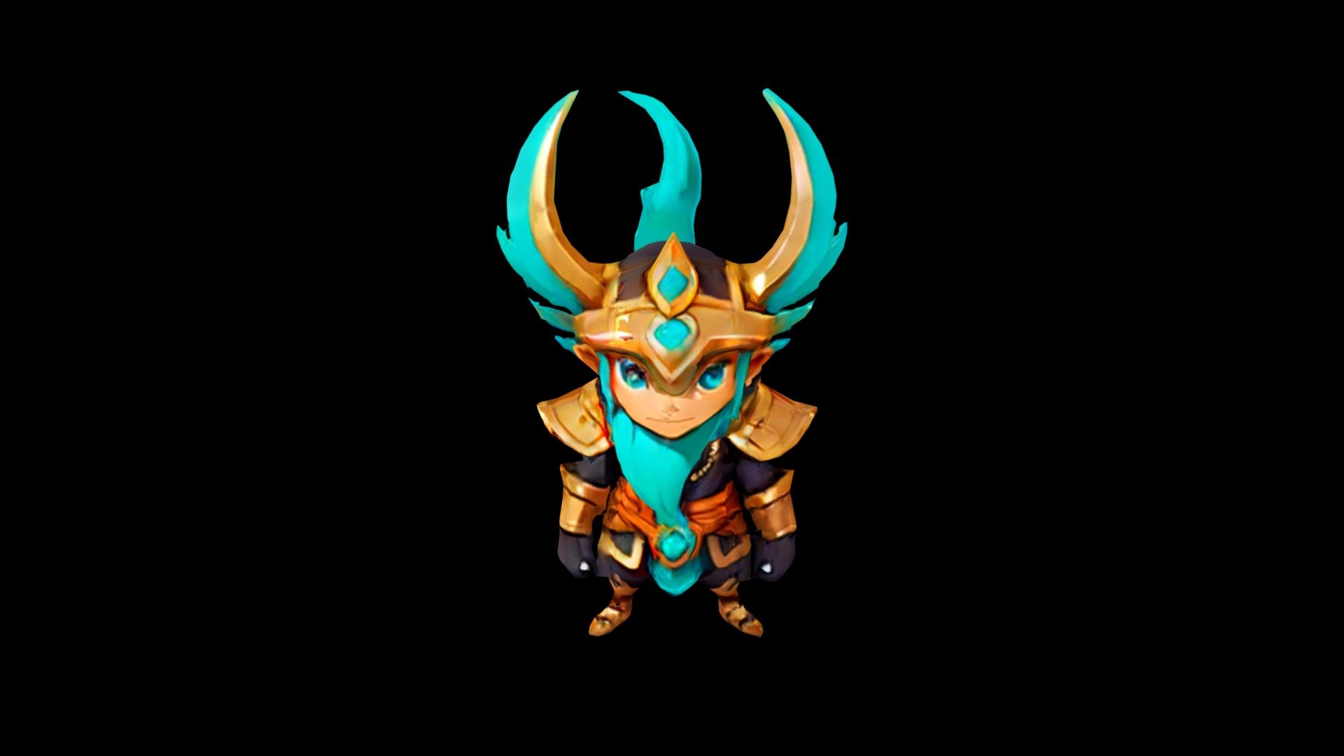A cartoon image of a male character with turquoi - Download Free 3D ...