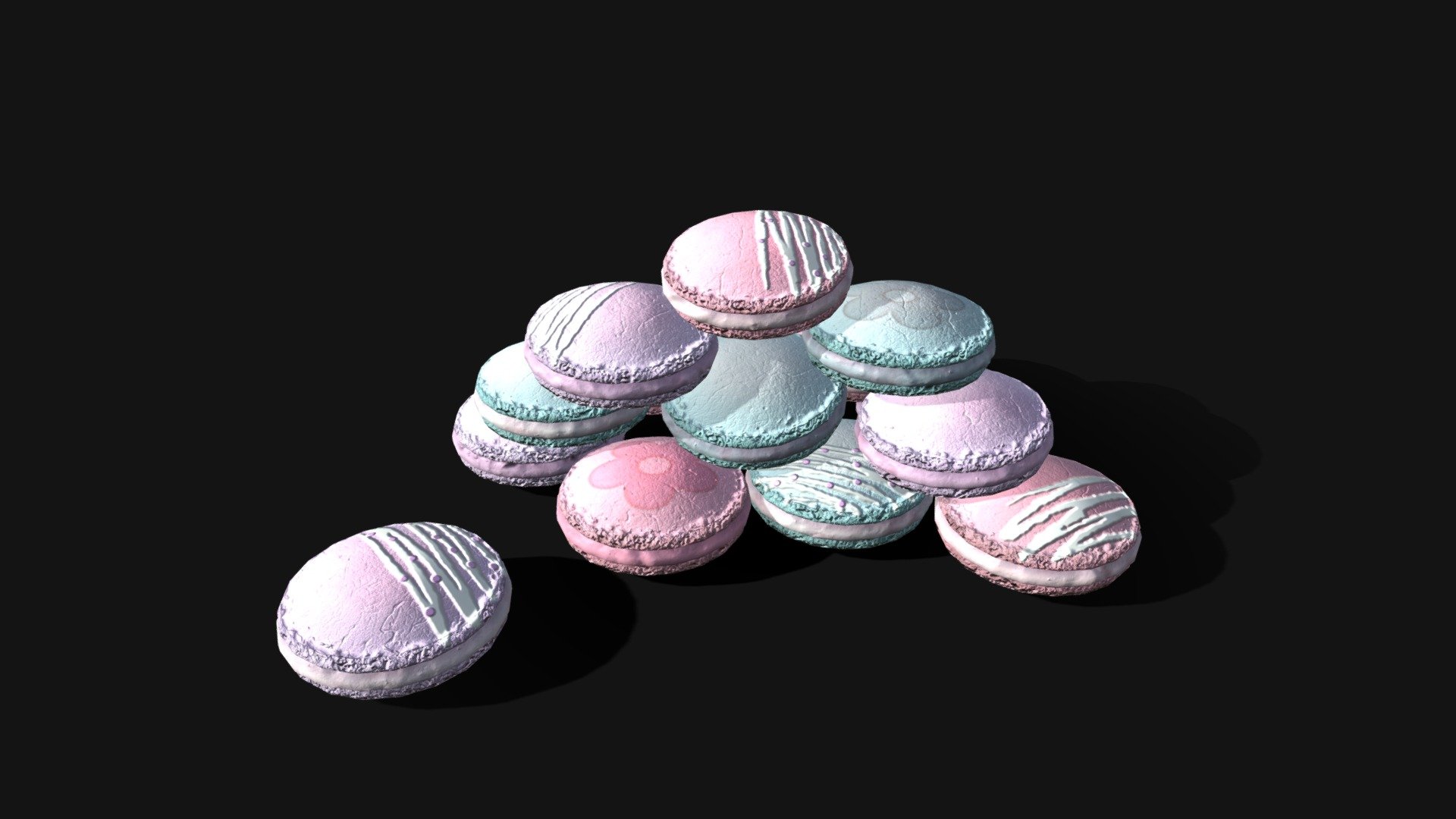 Macarons - Buy Royalty Free 3D model by Clockwork Creations (@clockworkcreations) [f97e029 ...