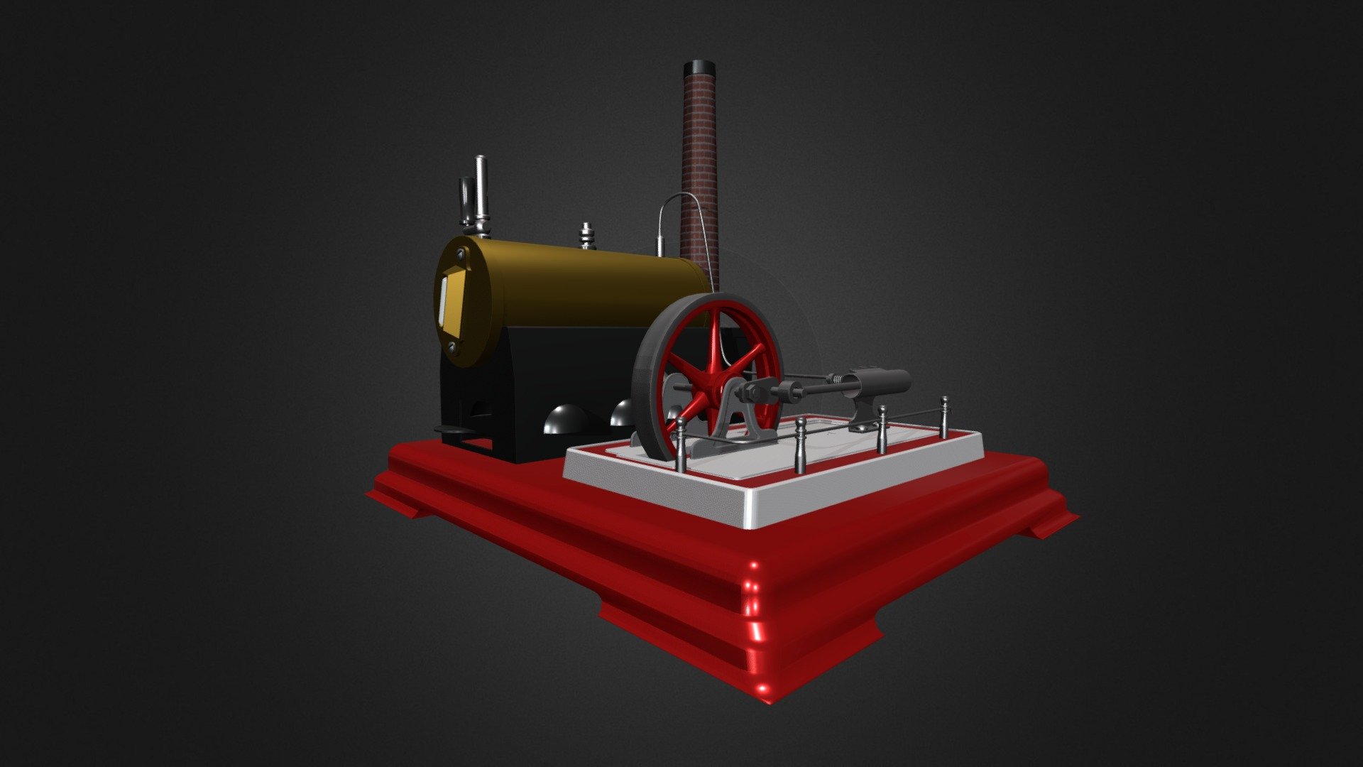 Steam engine - 3D model by VISUALISER (@lpdenmark) [f985290] - Sketchfab