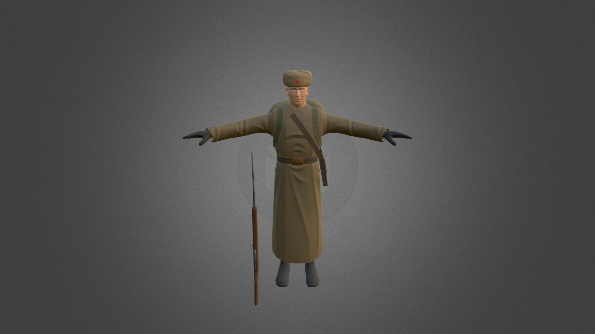 WW2 Soviet Soldier (Low Poly Character) - 3D model by Tsaha [f98d793 ...