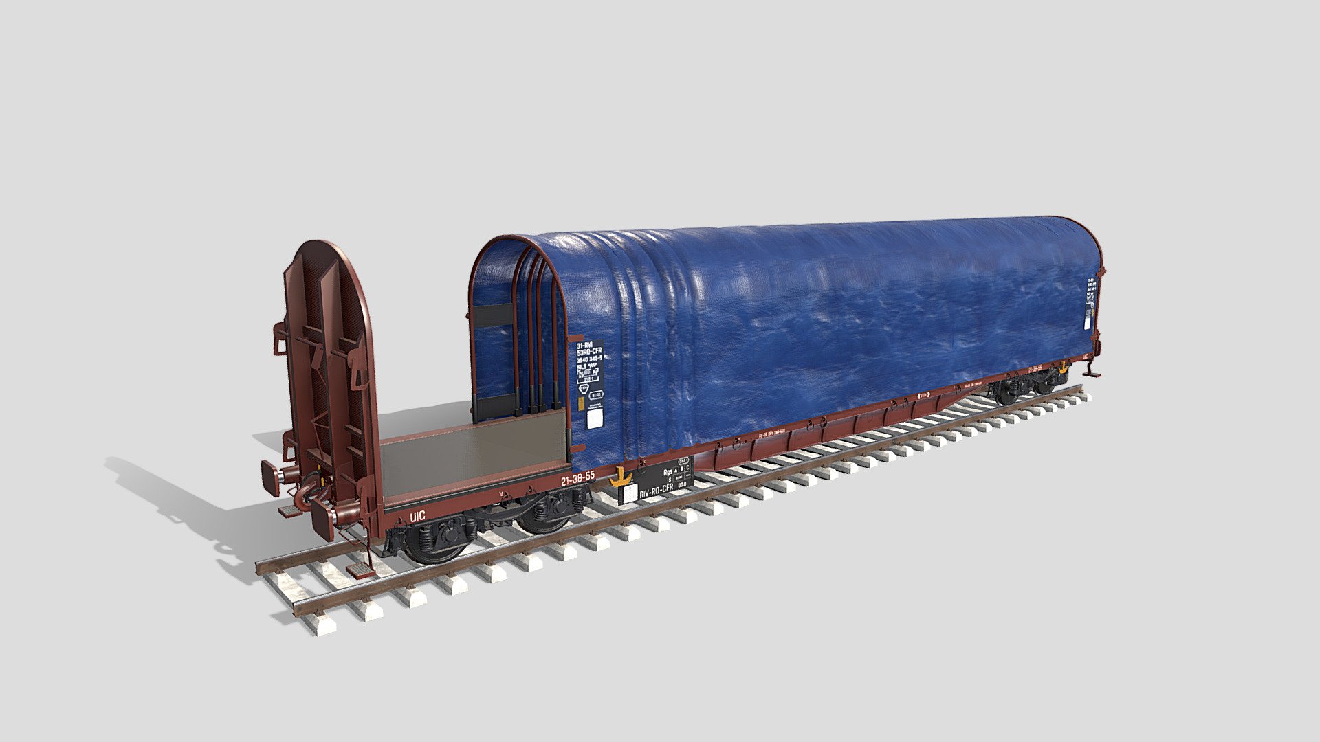 CFR Sliding Tarp Rail Car V4 - Buy Royalty Free 3D model by ...