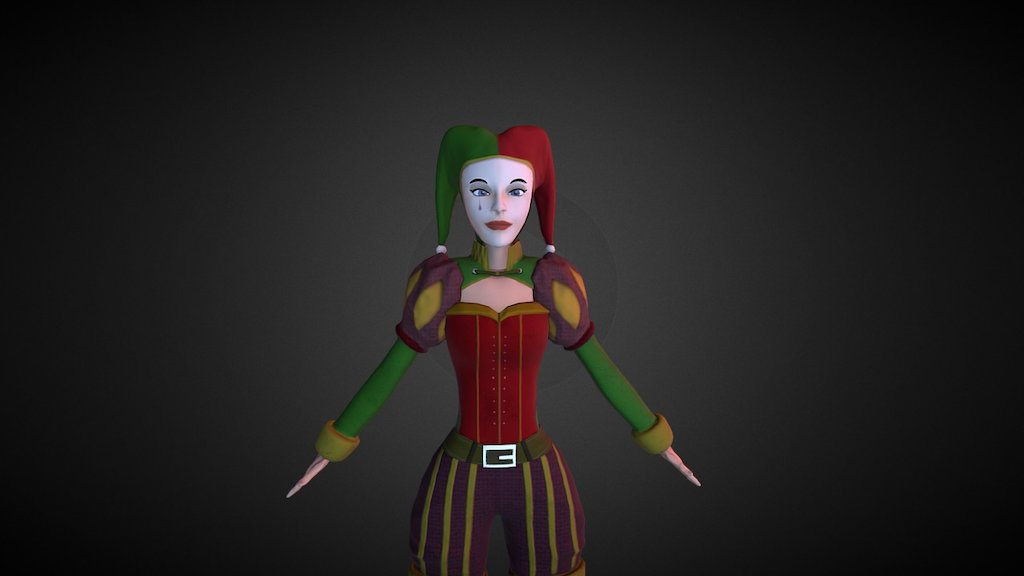Female Jester (T-Pose) - 3D model by SimonL_Art [f9939dd] - Sketchfab