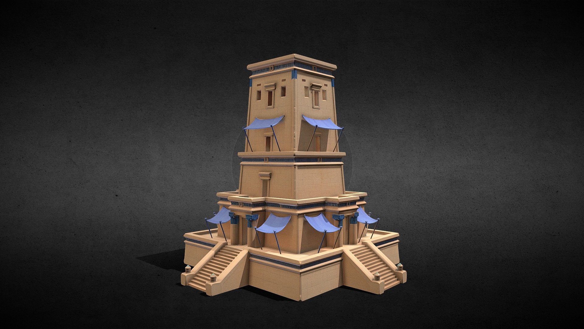 Mesopotamian Stepped Temple – Stylized Tier I - Download Free 3D model ...