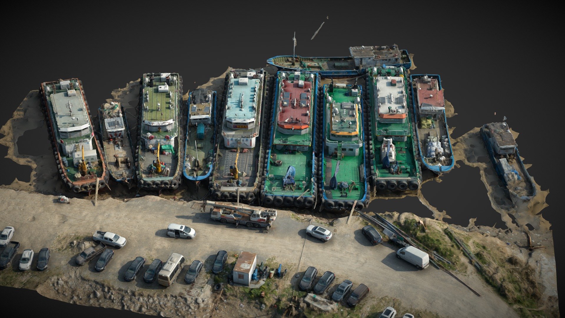 Fishing boat, fishermen, fishing port, coast - Download Free 3D model ...