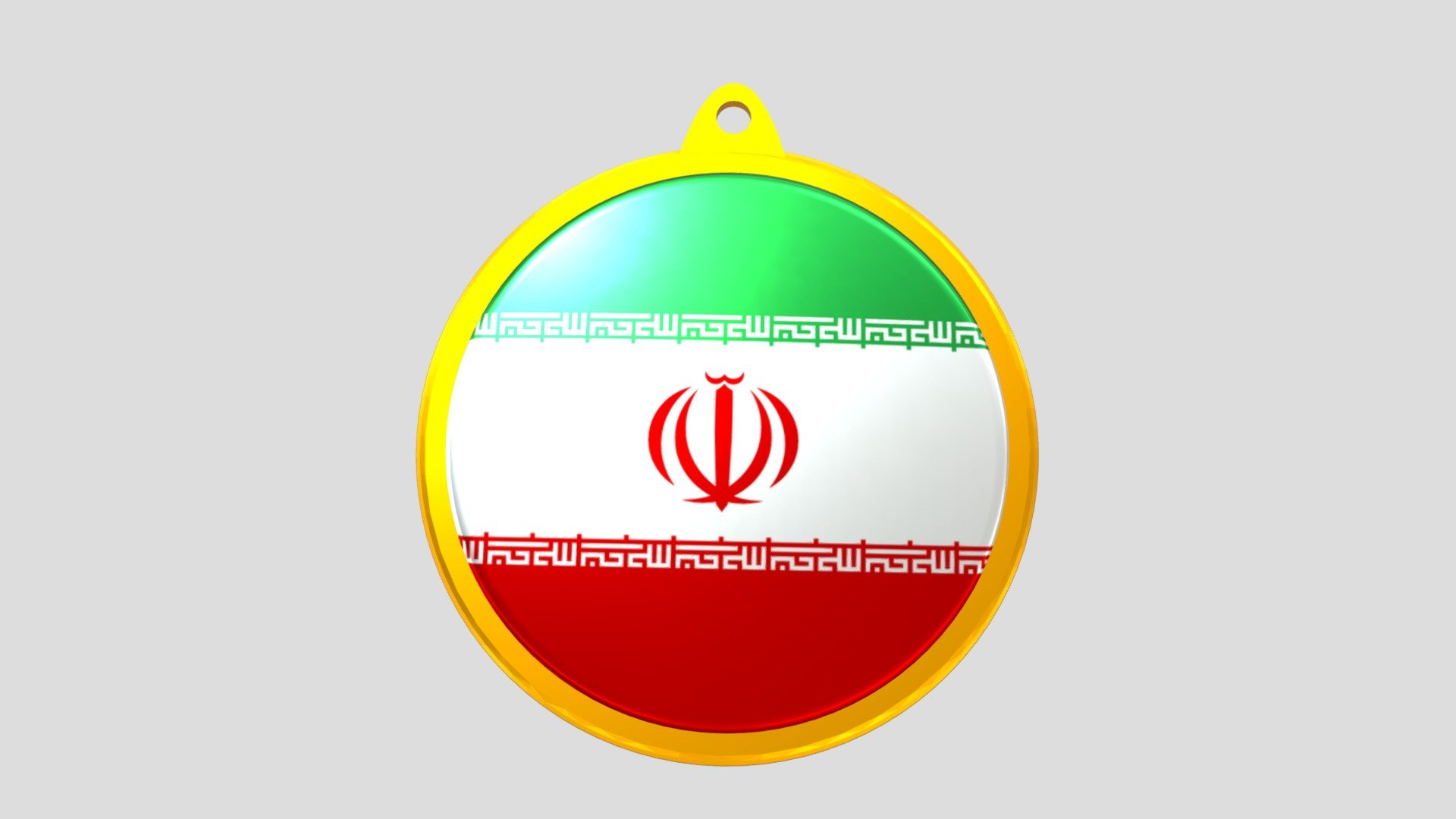 Iranian Flag Round Golden Medal Badge - 3D model by Where123 [f9bb031 ...