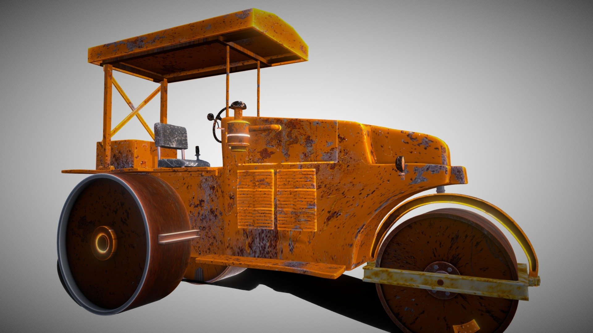ROAD ROLLER (RUSTY) - Download Free 3D model by bijuekuttappu [f9bb9d1 ...