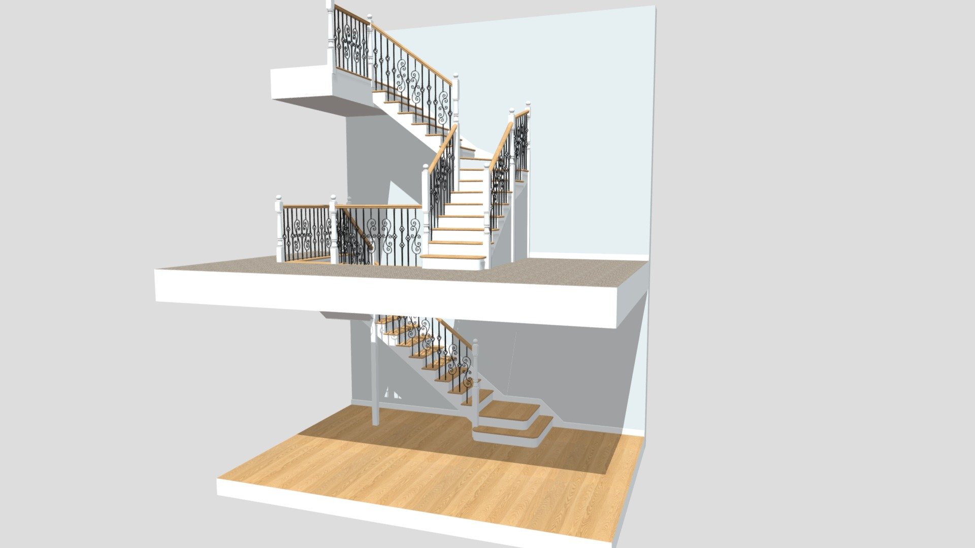 Prowse - V1 - Oak Handrail - Download Free 3D model by Flair Stairs ...